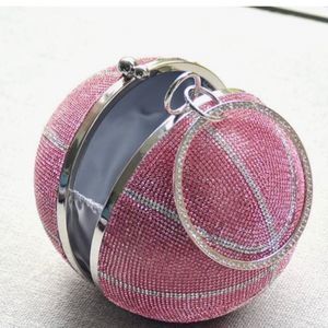 Bags | New Large Pink Silver Basketball Rhinestone Crystal Sparkly ...